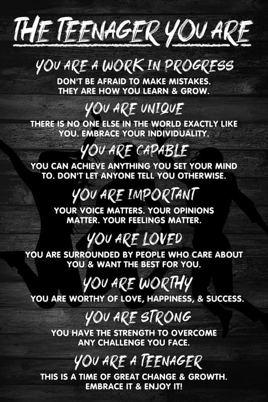"The Teenager You Are" Inspirational Motivational Positive Quotes Wall